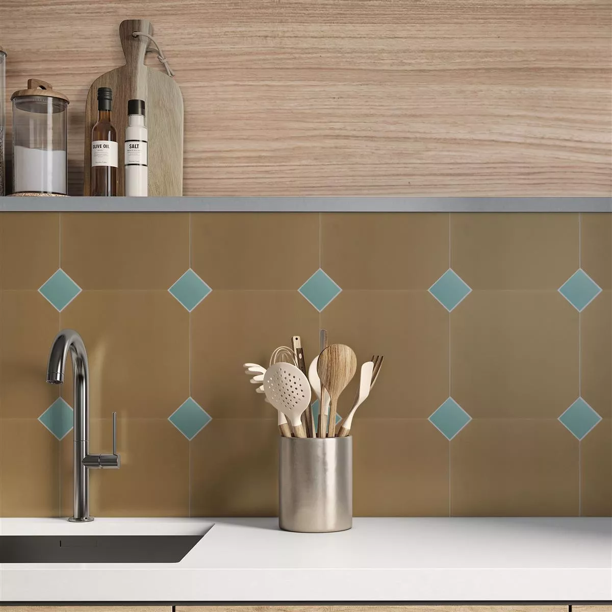 Porcellanato Fliser Genexia Uni Turkis Rosone 4,6x4,6cm