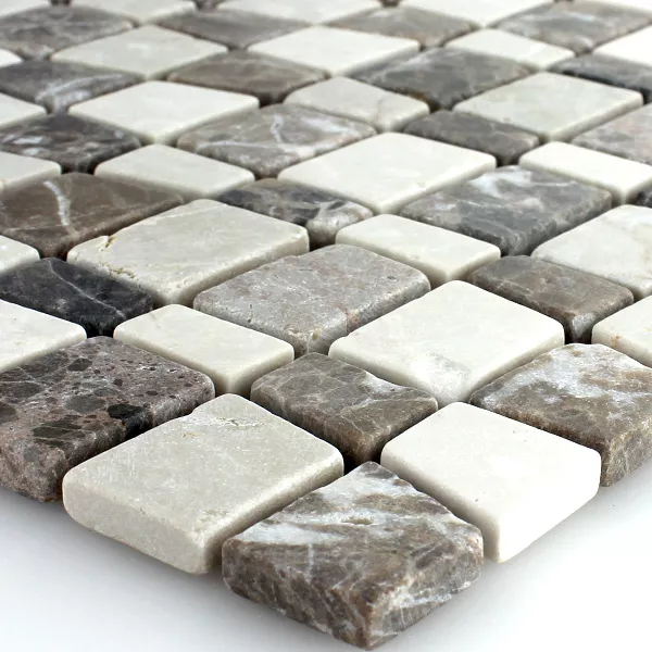 Mosaik Fliser Marmor Bølge Castano Beige Skifer