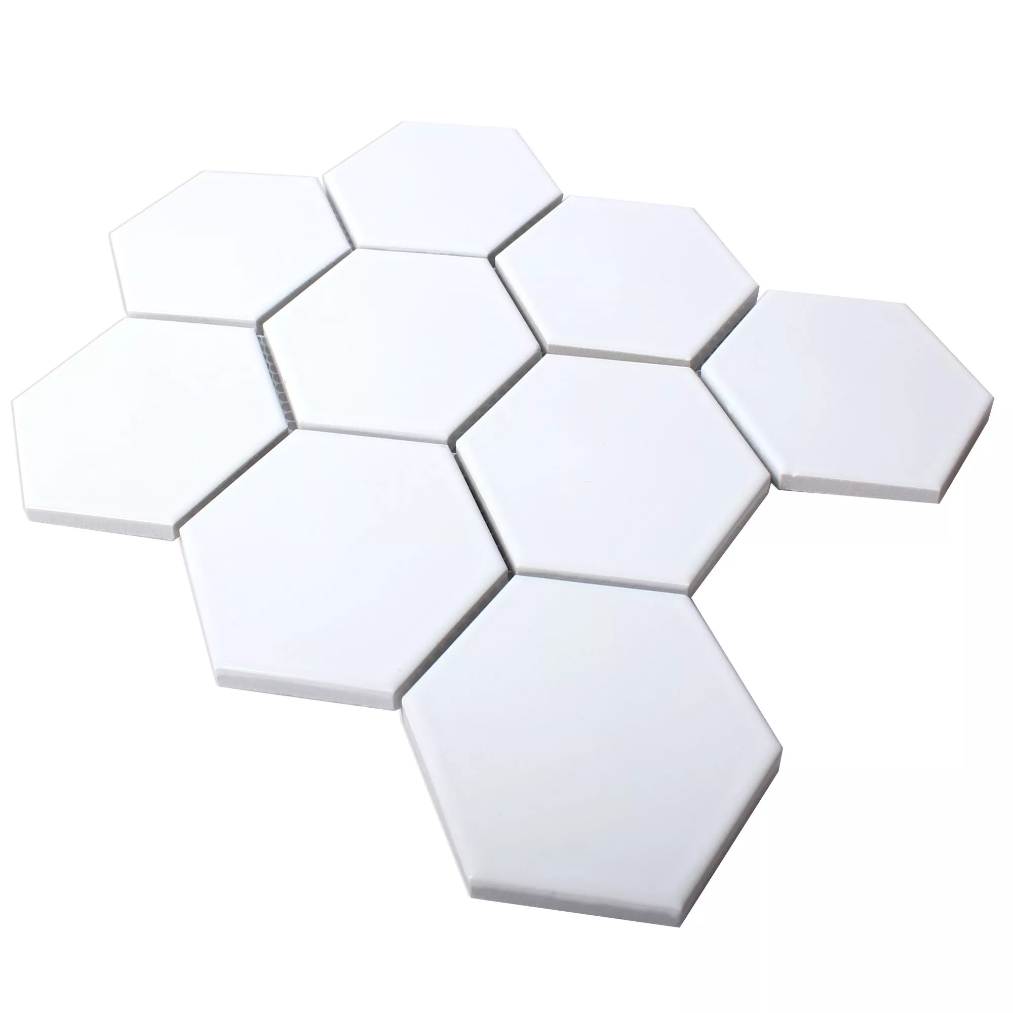 Keramik Mosaik Fliser Hexagon Salamanca Hvide Måtte H95